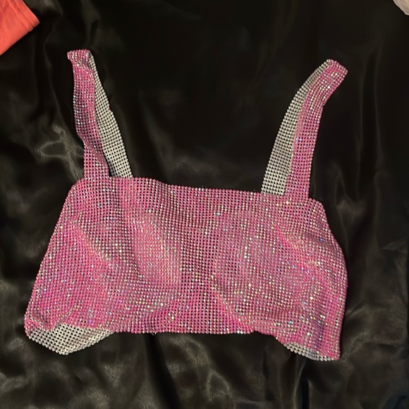 SHEIN | Tops | Cropper Pink Sparky | Poshmark